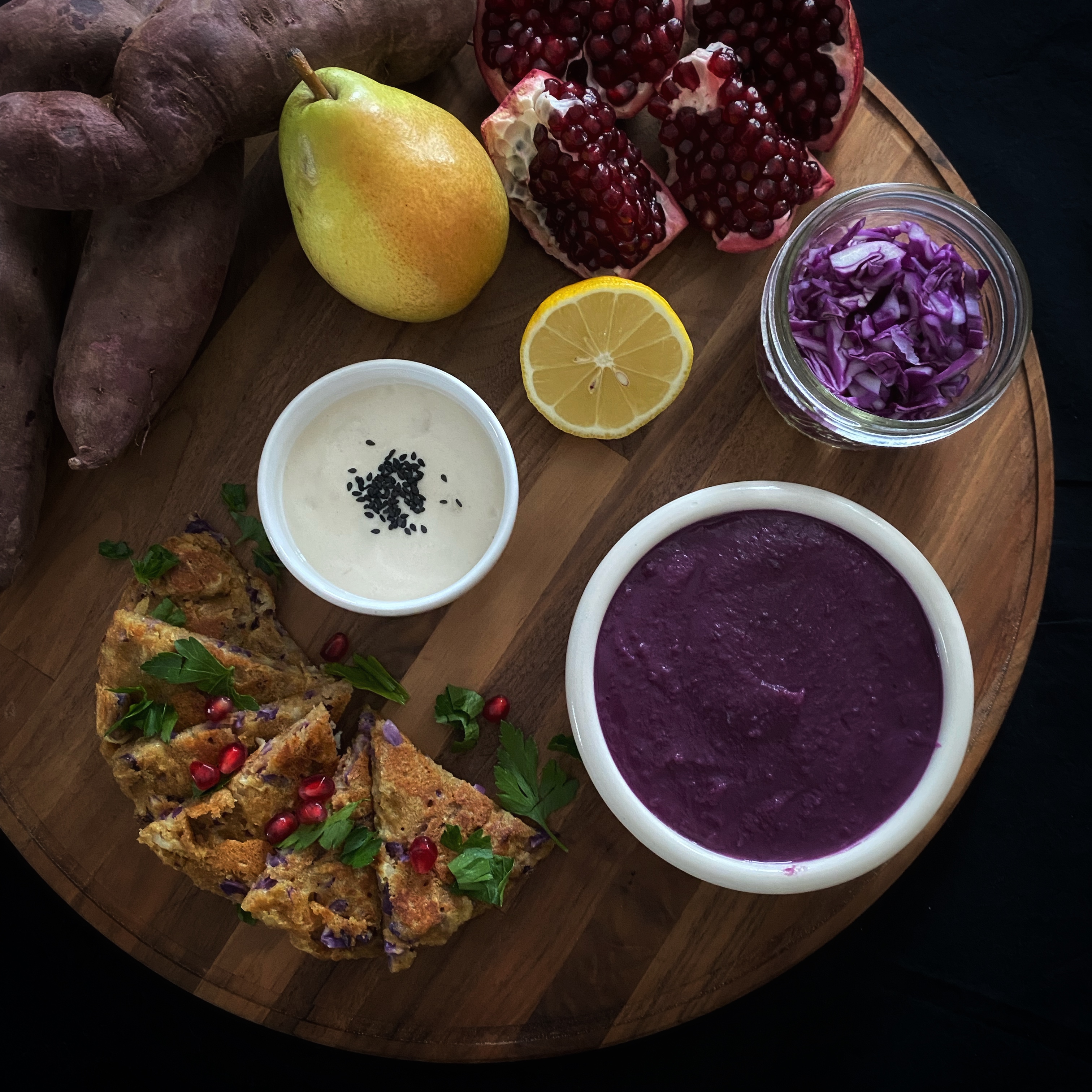 Purple Vegetable Pancake and Sweet Potato Soup – Kaitlyn Anne Thomas